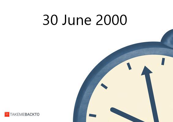 June 30, 2000, What happened that day? | TakeMeBack.to